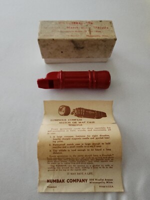 Kumbak Company Luminous Compass Match Or Map Case Whistle In Box | eBay