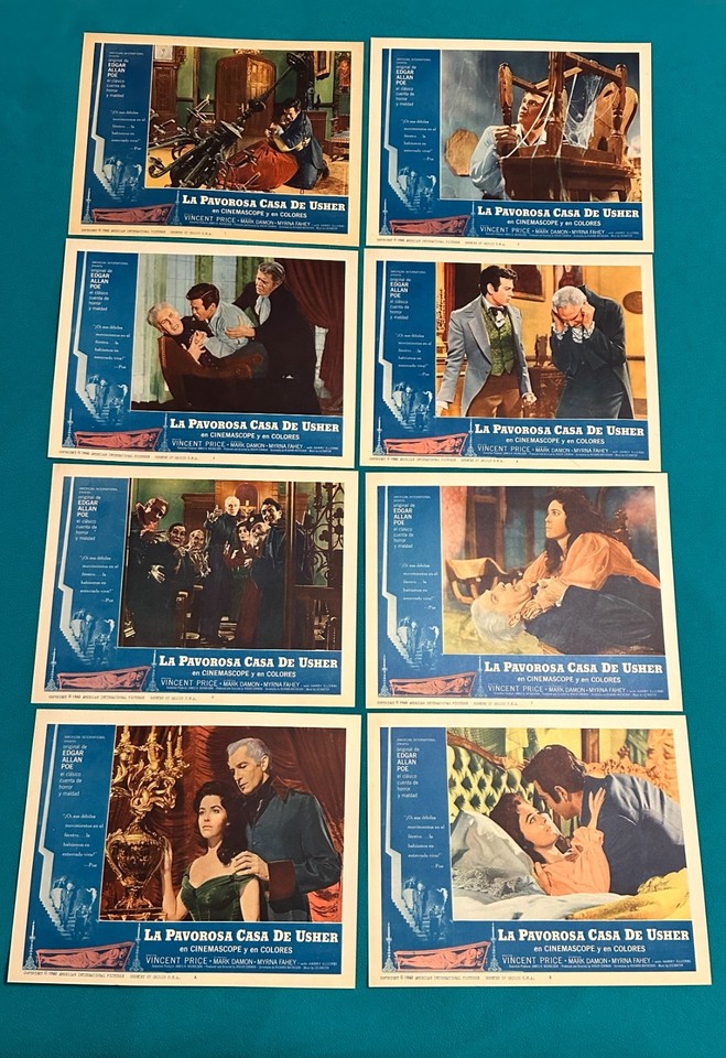 House Of Usher - Horror - Lobby Cards set of 8 - Original set - 1960 ...