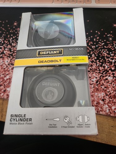 Defiant Deadbolt Keyed Both Sides Double Cylinder Door Lock 2 Keys ...