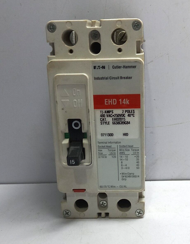 Eaton Cutler Hammer Industrielle Schutzschalter EHD14K 15A 2P 480VAC ...
