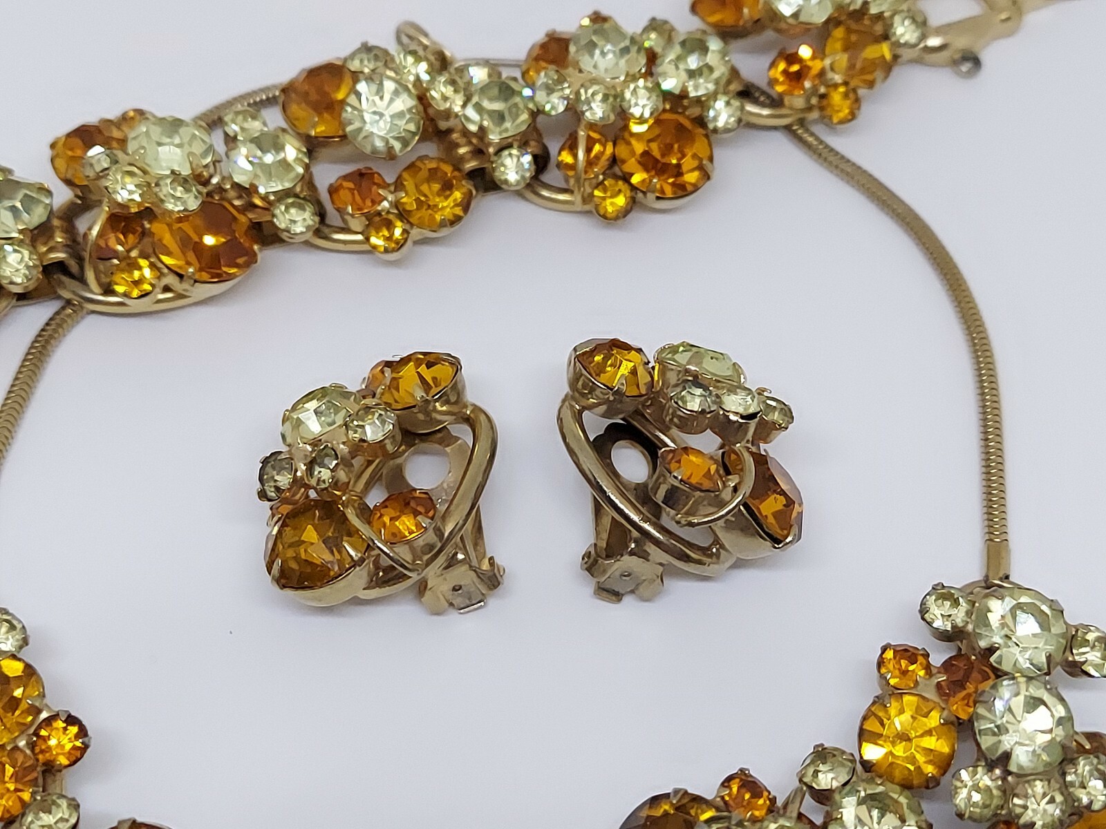 Book Piece D&E Juliana Amber Rhinestone Parure Necklace Bracelet ...