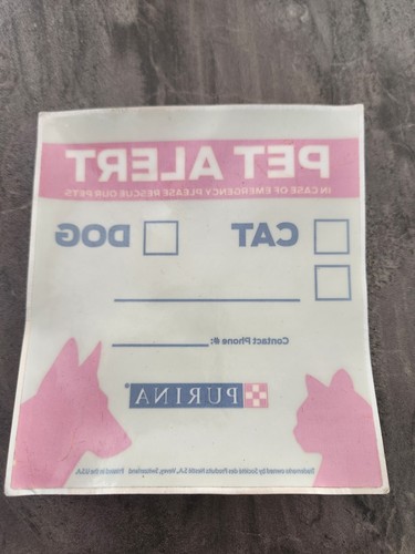 Purina Pet Alert Decal Cat Dog Rescue Emergency | eBay