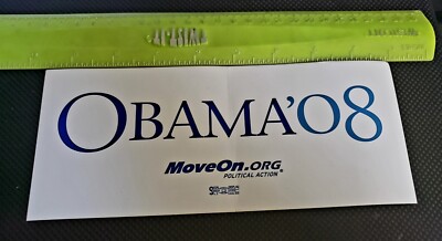 Barack Obama 2008 President Campaign Bumper Sticker Decal White moveon ...