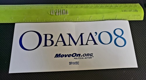 Barack Obama 2008 President Campaign Bumper Sticker Decal White moveon ...