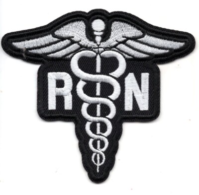 REGISTERED NURSE Iron On Patch Nurse Medic Medical Profession Caduceus ...