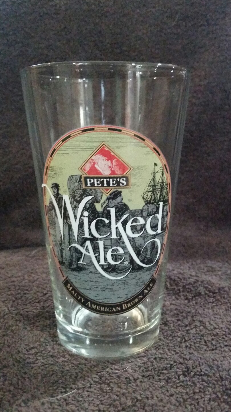 Pete's Wicked Ale pint beer glass collectible bareware | eBay