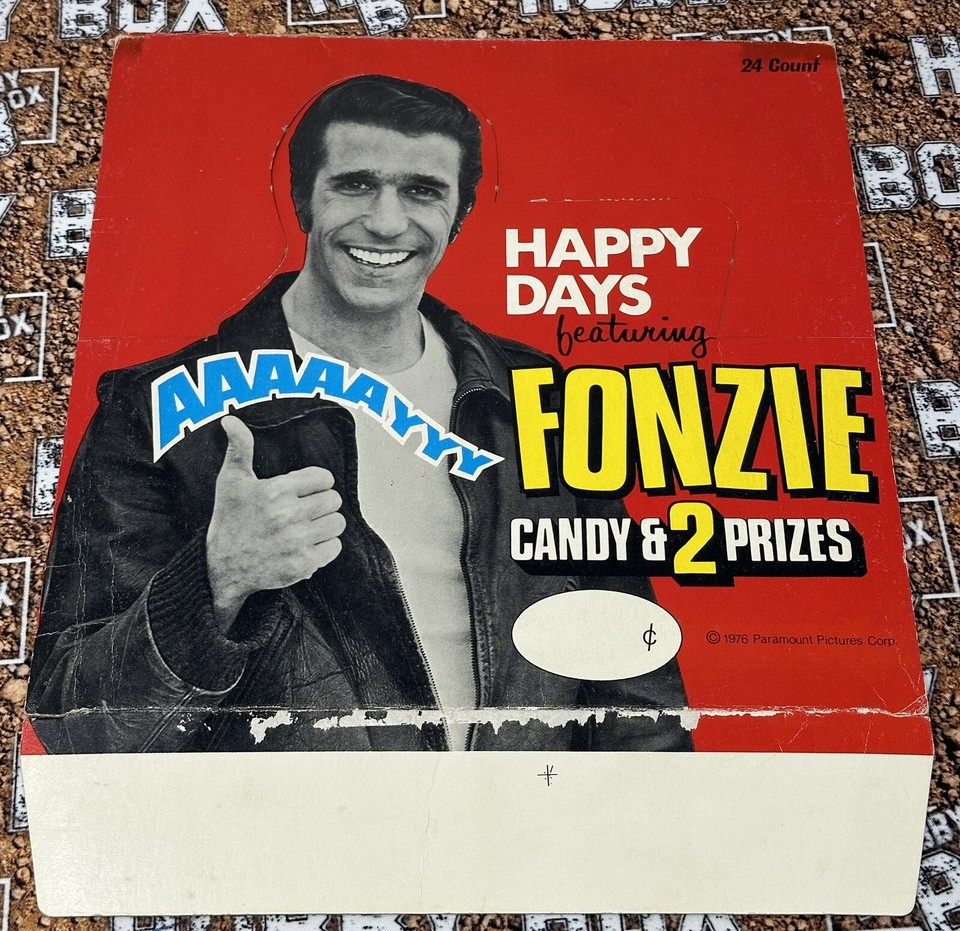 1976 Phoenix Candy Happy Days Fonzie Candy & 2 Prizes 24 Count Box ...