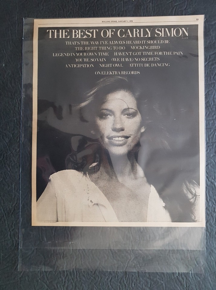 Carly Simon Best Of Album Promo Print Advertisement Vintage 1976 | eBay
