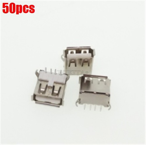50Pcs Right Angle 4-Pin Usb Type-A 90° Female Connector Jacks Socket ...