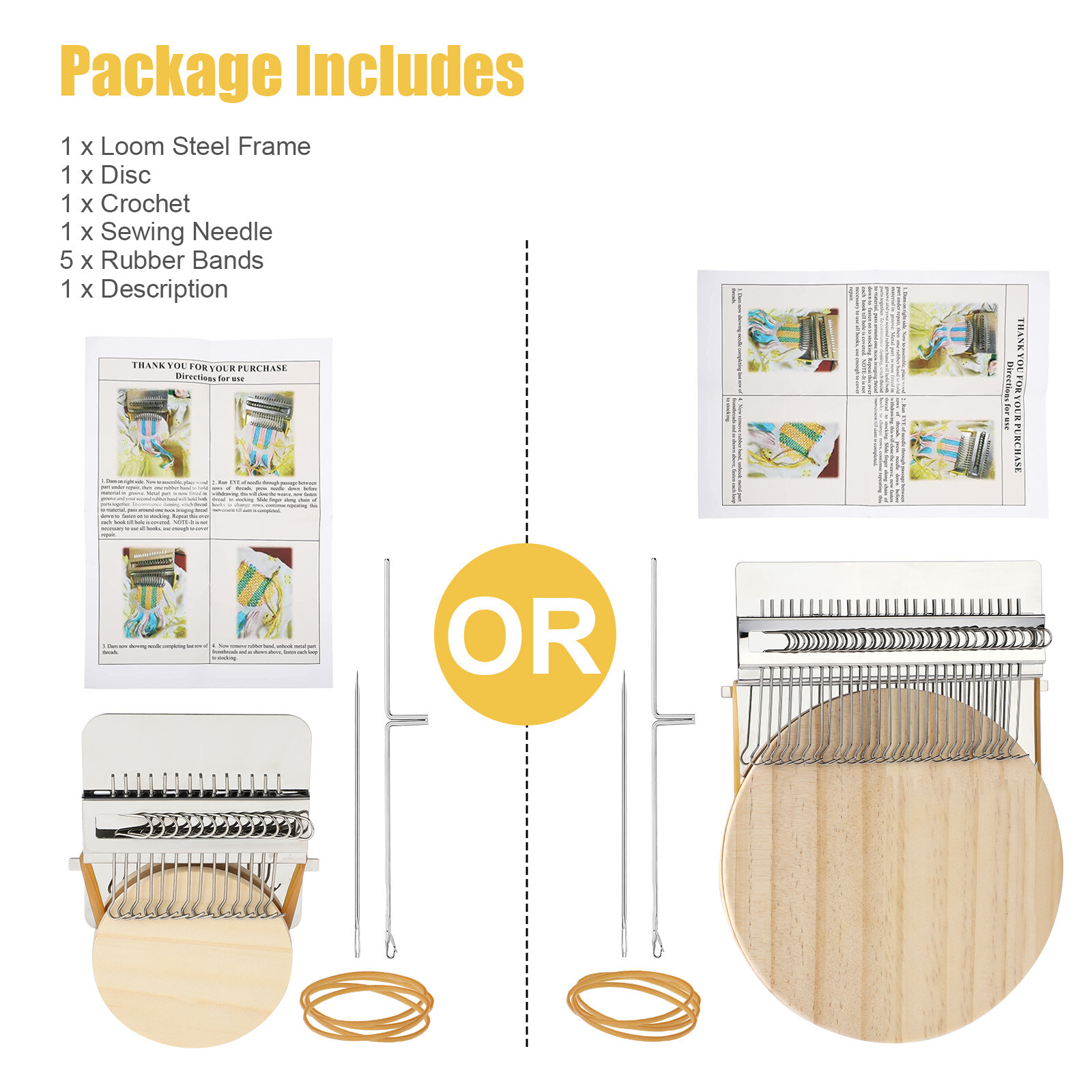 14/28 Hooks Small Loom Speedweve Type Weave Darning Knitting Wood Disc ...