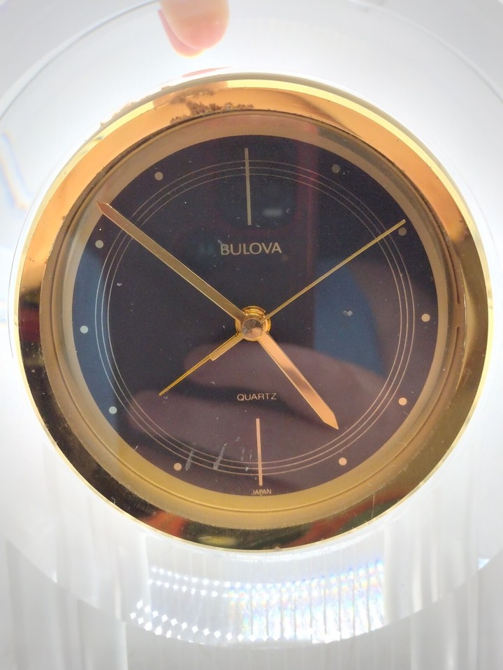 Bulova Mantel Crystal Case Clock | eBay
