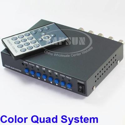 4CH CCTV Camera Color Quad Security System VGA Video Processor Switcher ...