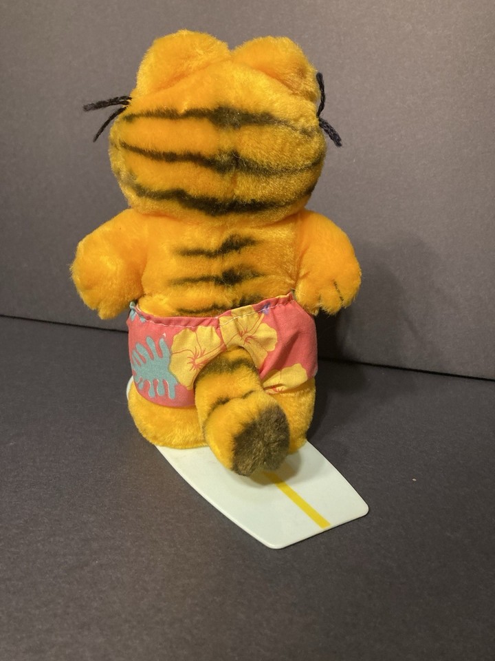 Vintage GARFIELD Surfing Wave Rider Plush on Surfboard DAKIN | eBay