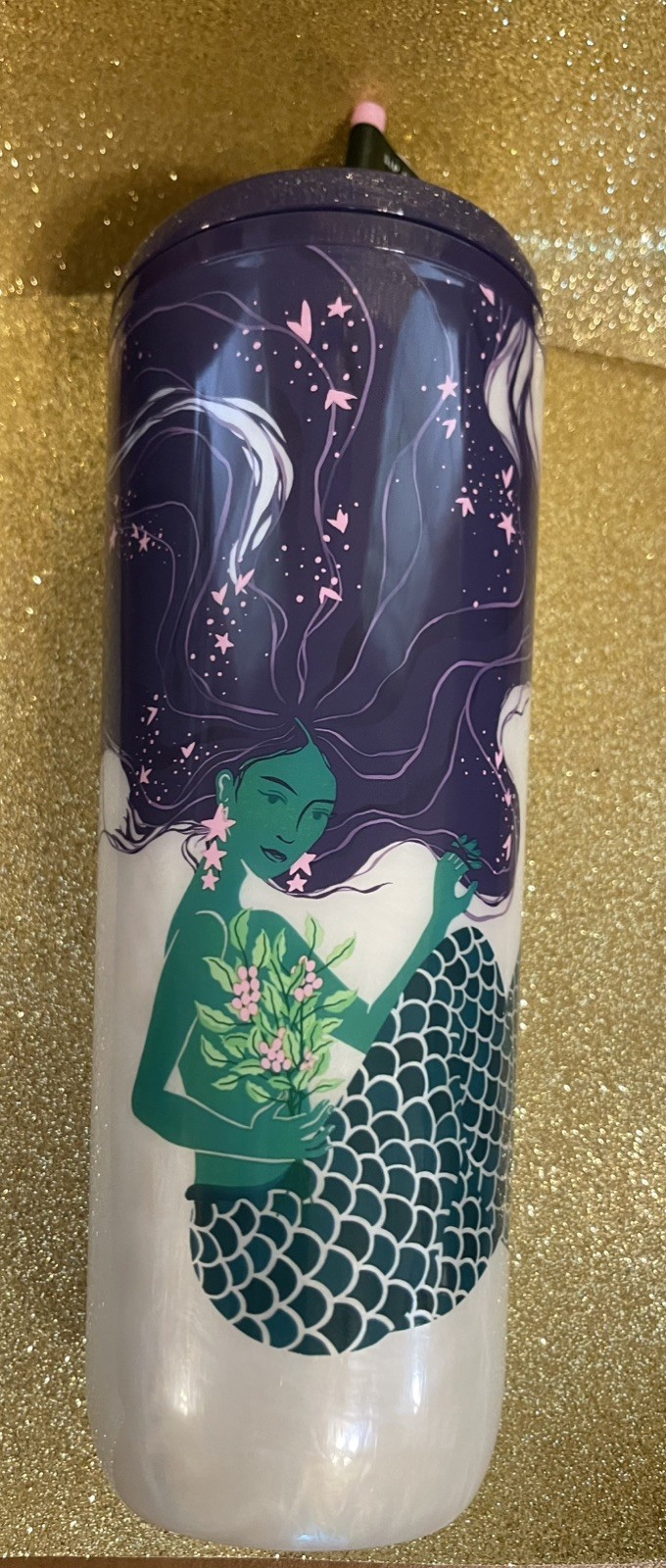 NEW Starbucks Tumbler Siren Slide Sip Straw Lid 24oz Hot