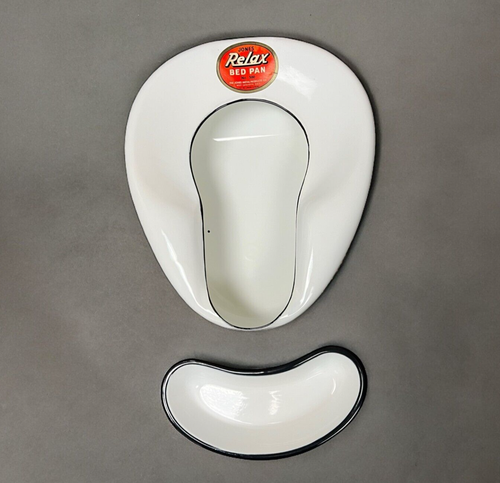 Jones Relax Bed Pan White Enamel Porcelain #500 and White Enamel Kidney ...