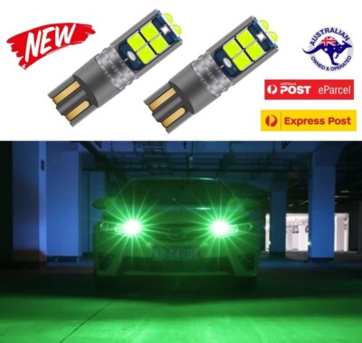 2X T10 W5W 12V SAMSUNG GREEN LED HEADLIGHT DRIVING BULBS LIGHT PARKER ...