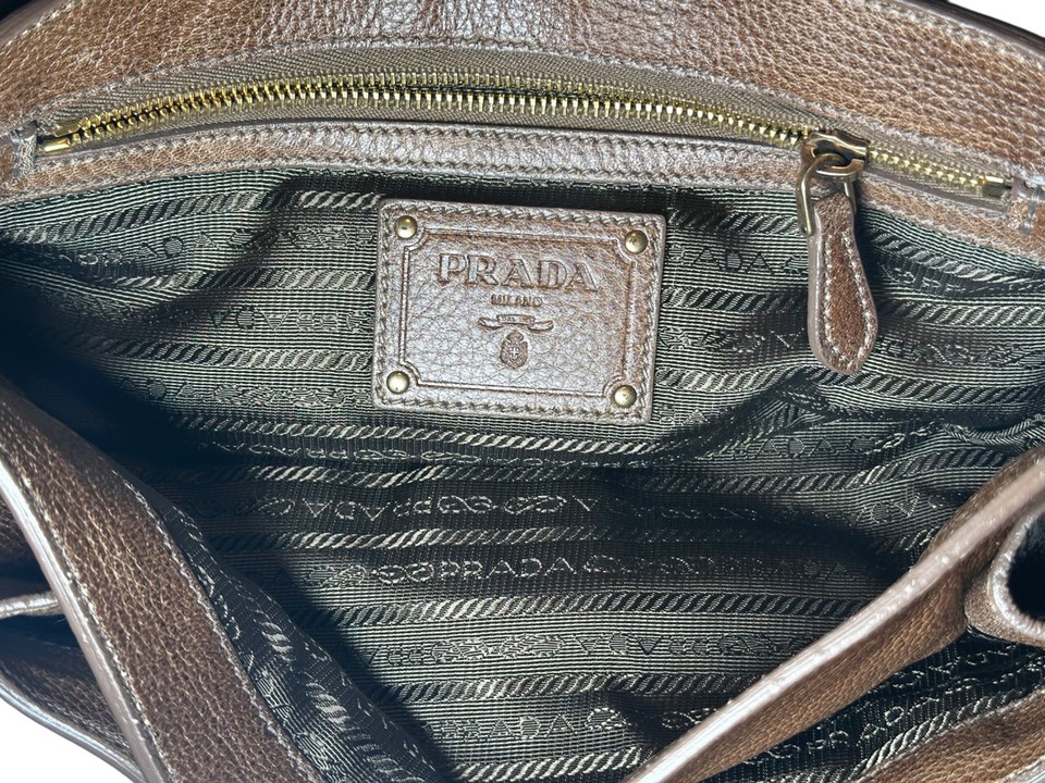 Prada Cervo Pietre Jeweled Brown Deerskin Leather Chain Shoulder Bag | eBay