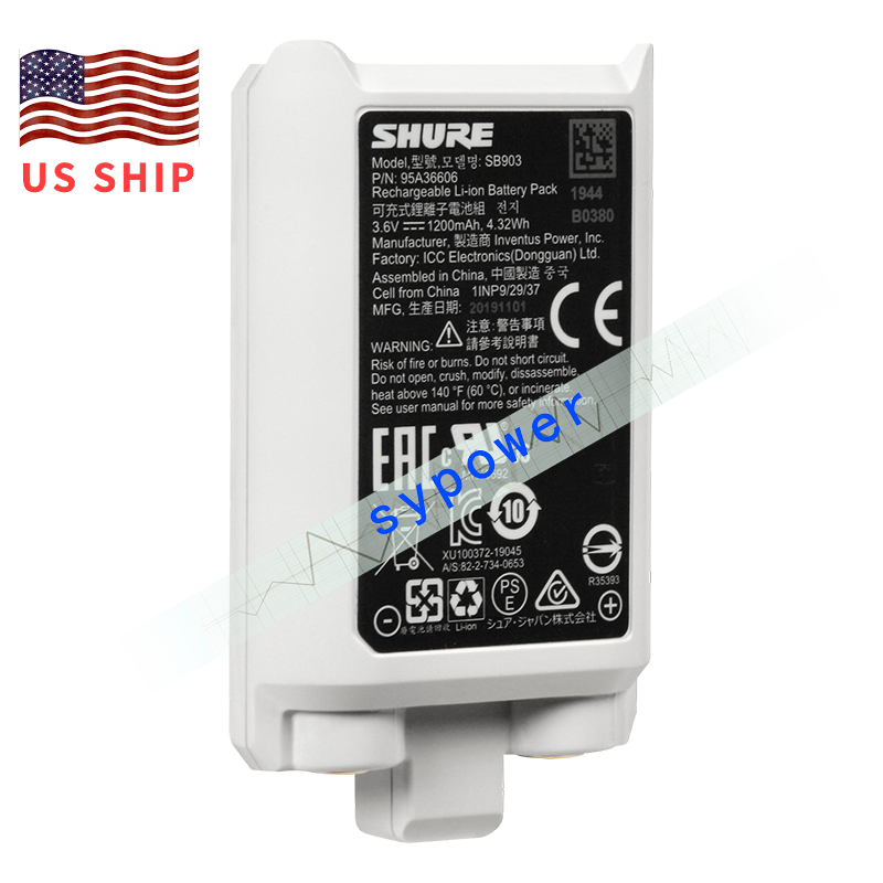 SB903 Battery for SLX-D Digital Wireless transmitters (SLXD1 and SLXD2 ...