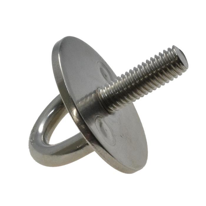 Pack of 5 Stainless 6mm x 40mm (M8 Thread) Round + Bolt Pad Eye G304 ...