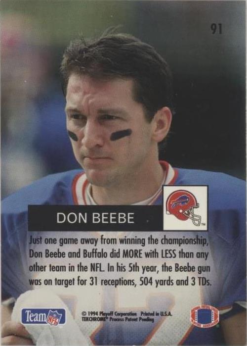 Las mejores ofertas en 1994 Playoff Don Beebe #91 | eBay