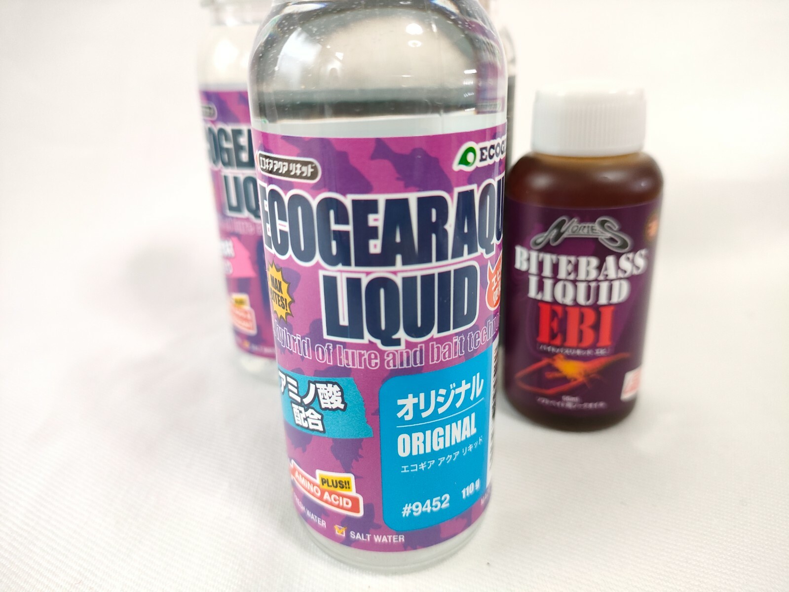 ECOGEAR AQUA LIQUID Original ＆ UV ＆Powder & BITEBASS LIQUID EBI Set of ...