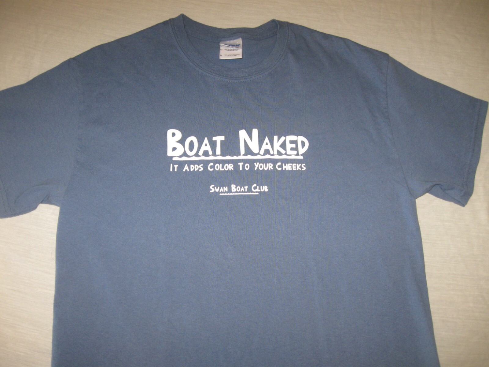 SWAN BOAT CLUB Boat Naked t shirt Men's Medium (silm)… - Gem