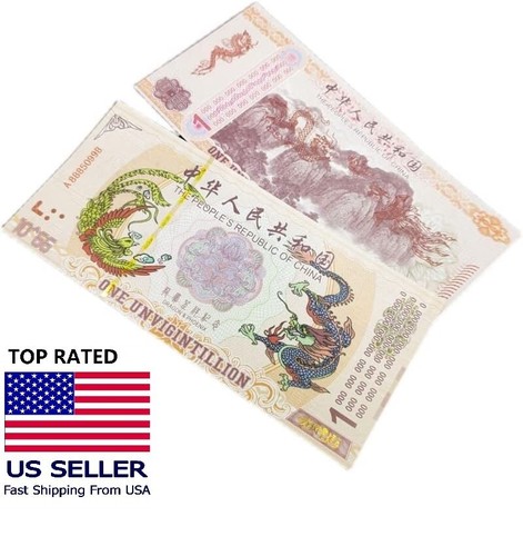 1PC China Dragon Unviointillion Commemorative Paper bank Notes Un ...