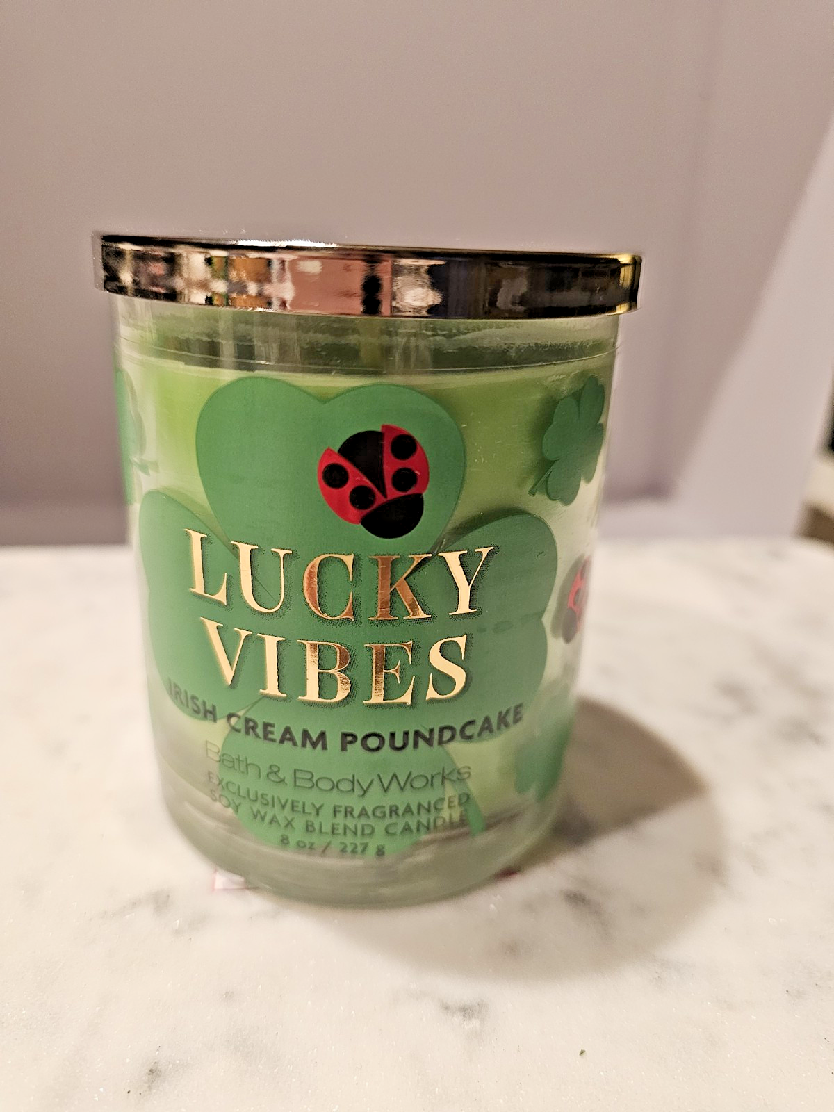Bath & Body Works Lucky Vibes IRISH CREAM POUNDCAKE Single wick Candle ...