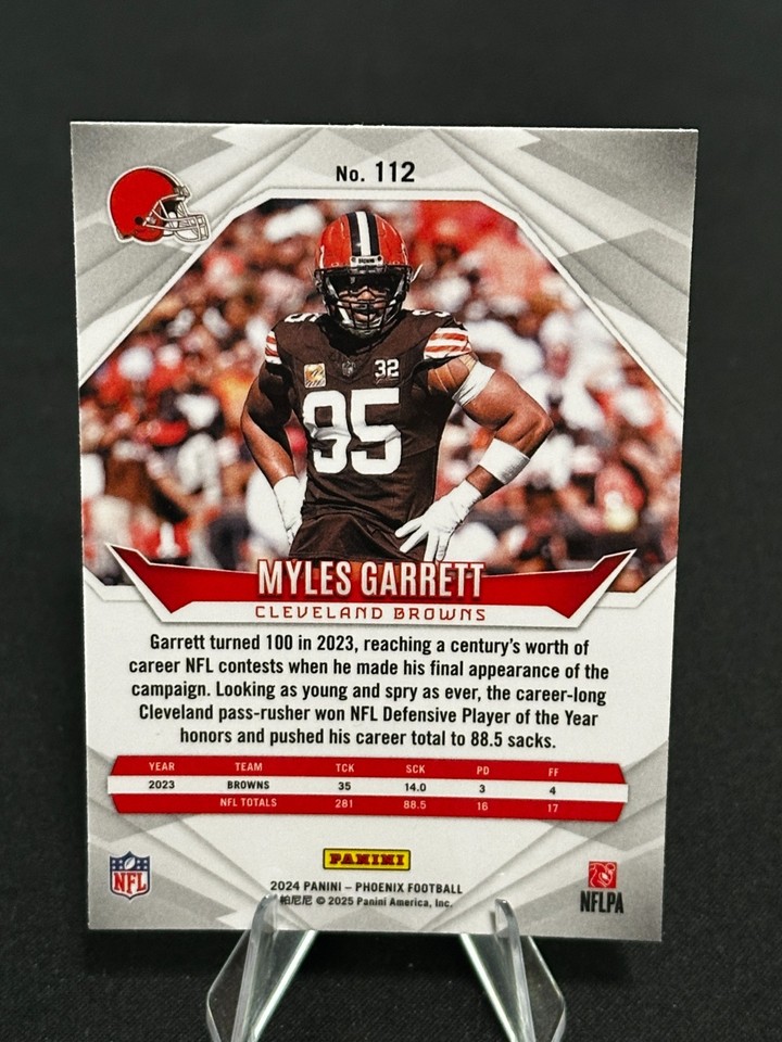2024 Panini Phoenix Myles Garrett Purple Fade #112 Cleveland Browns (A1 ...