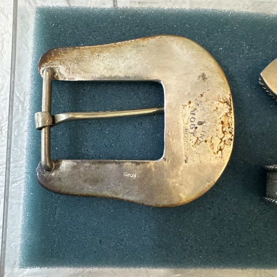 Vintage VOGT Sterling Silver 3 Piece Buckle Set Marked Sterling | eBay