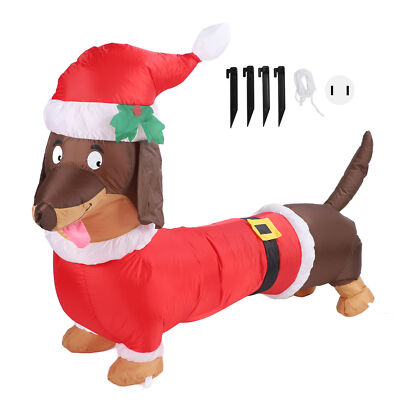 Inflatable Weiner Dog 1.5M Illuminated Blow Up Dachshund Dog Christmas ...