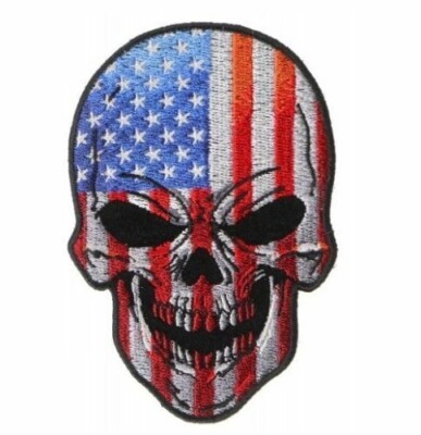 Large American Flag Skull Patch | eBay