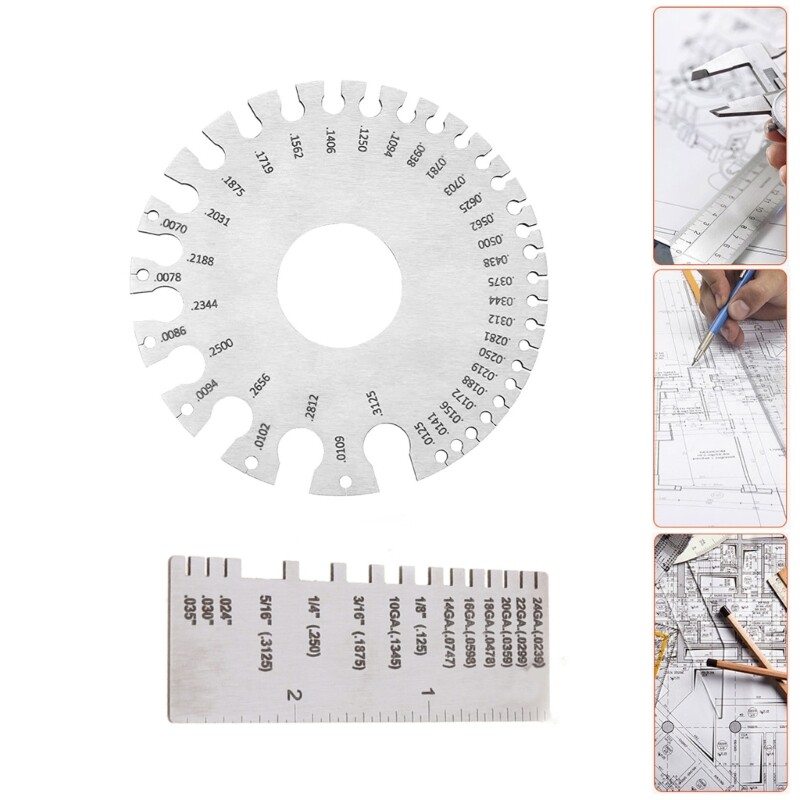 Round Wire Gauge Measuring Tool Thickness Diameter Gage SWG Sheet Metal ...