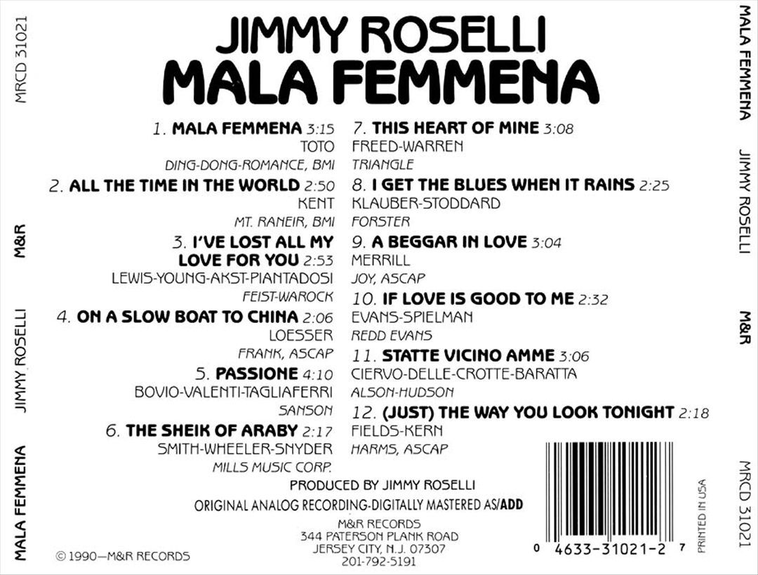 JIMMY ROSELLI - MALA FEMMENA NEW CD 46333102127 | eBay