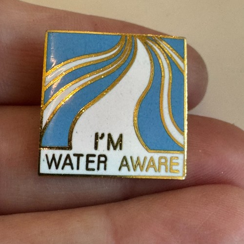 Vintage I'm Water Aware Enamel Conservation Lapel Pin | eBay
