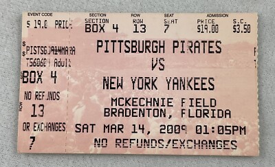 MLB 2009 03/14 Pittsburgh Pirates vs New York Yankees Spring Training ...