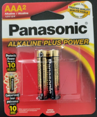Panasonic AAA Alkaline Plus Power Battery, AM-4PA/2B (2 Packs Of Two ...