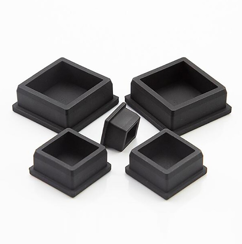 Black Rubber Square Plugs Stopper Pipe Tube End Caps Bungs Cover Seals ...