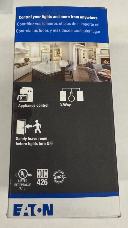 Eaton WFTRCR15-W Wi-Fi Alexa Receptacle Smart Duplex Outlet White 15A ...