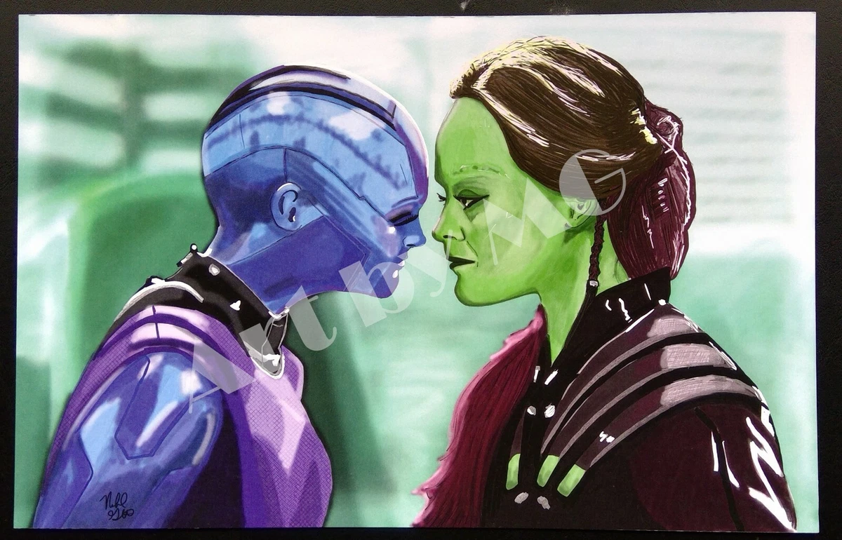 Gamora And Nebula Kiss