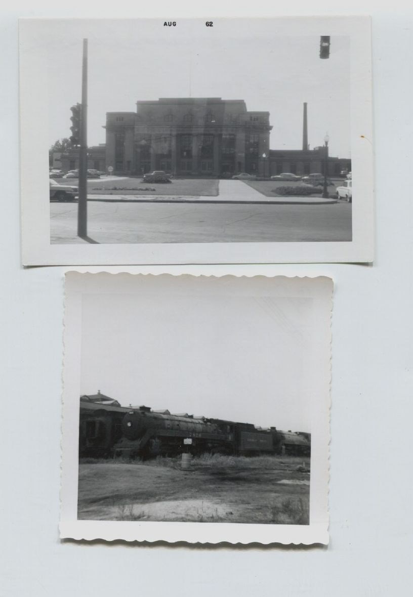 2 Vintage photos CPR Montreal Quebec Railway Railroad Station Angus ...