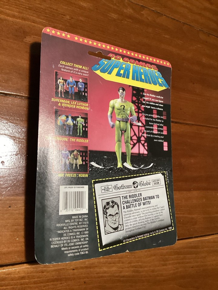 1989 DC COMICS SUPER HEROES BATMAN THE RIDDLER RIDDLES & CLUES ACTION ...