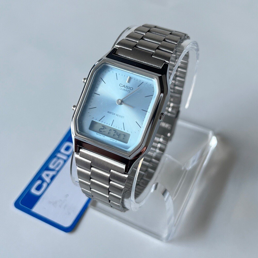 CASIO MEN AQ230-2A ICE BLUE DIAL WATCH