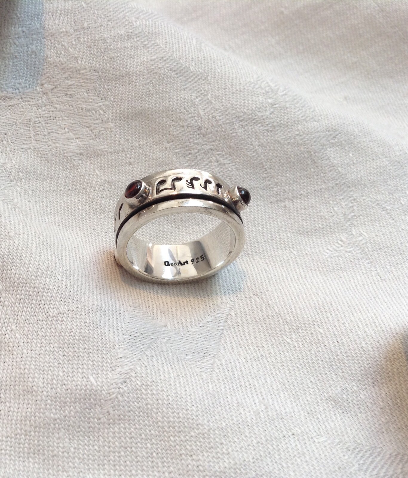 Cynthia Gale Geo Art Sterling Silver Spinner Gemstone Musical Ring New ...