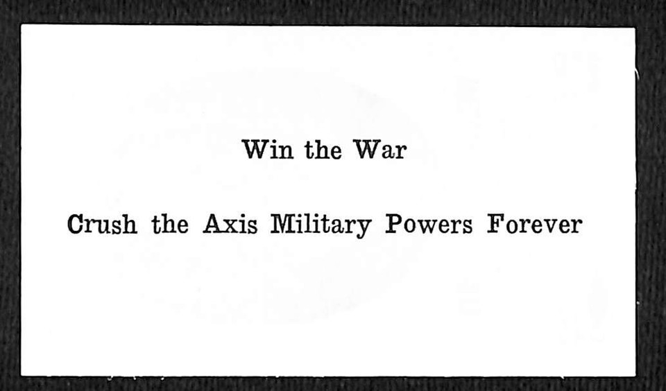 Wellington D. Rankin for U.S. Senator (MT) 1942 Hand-out Card - "Crush ...