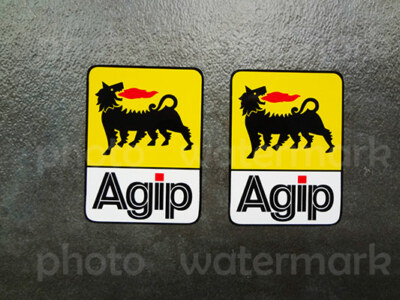 2pc Agip Stickers Decals Oils Lubricants calcomanias ENI Racing Sponsor ...