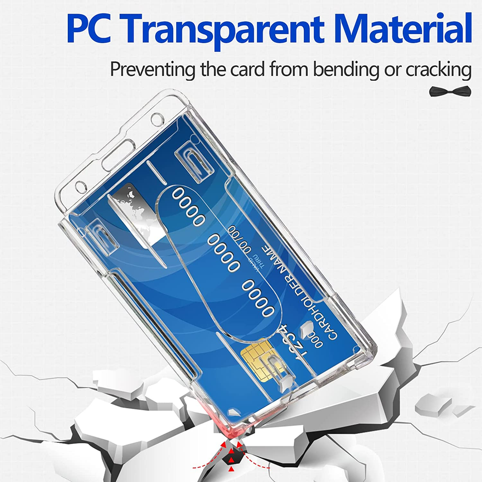 2 Pack Vertical ID Badge Holder, Heavy Duty PC Material, High Clear ...
