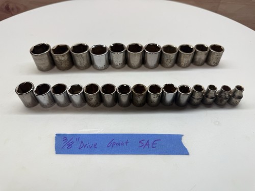 Vintage Craftsman Assorted 26 Piece 3/8” Drive 6 Point SAE Standard Socket Lot | eBay