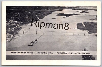 MISSISSIPPI RIVER BRIDGE - MUSCATINE, IA Lock and Dam 16 ca 1937 ...