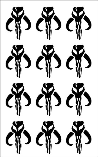 Mandalorian Star Wars Vinyl Decals Mythosaur Skull Boba Fett Stickers ...